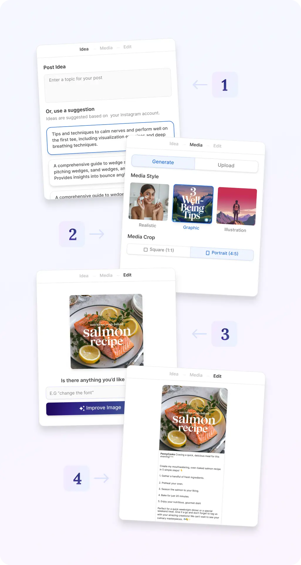 AI Social Media Post Generator – Caption & Visuals!